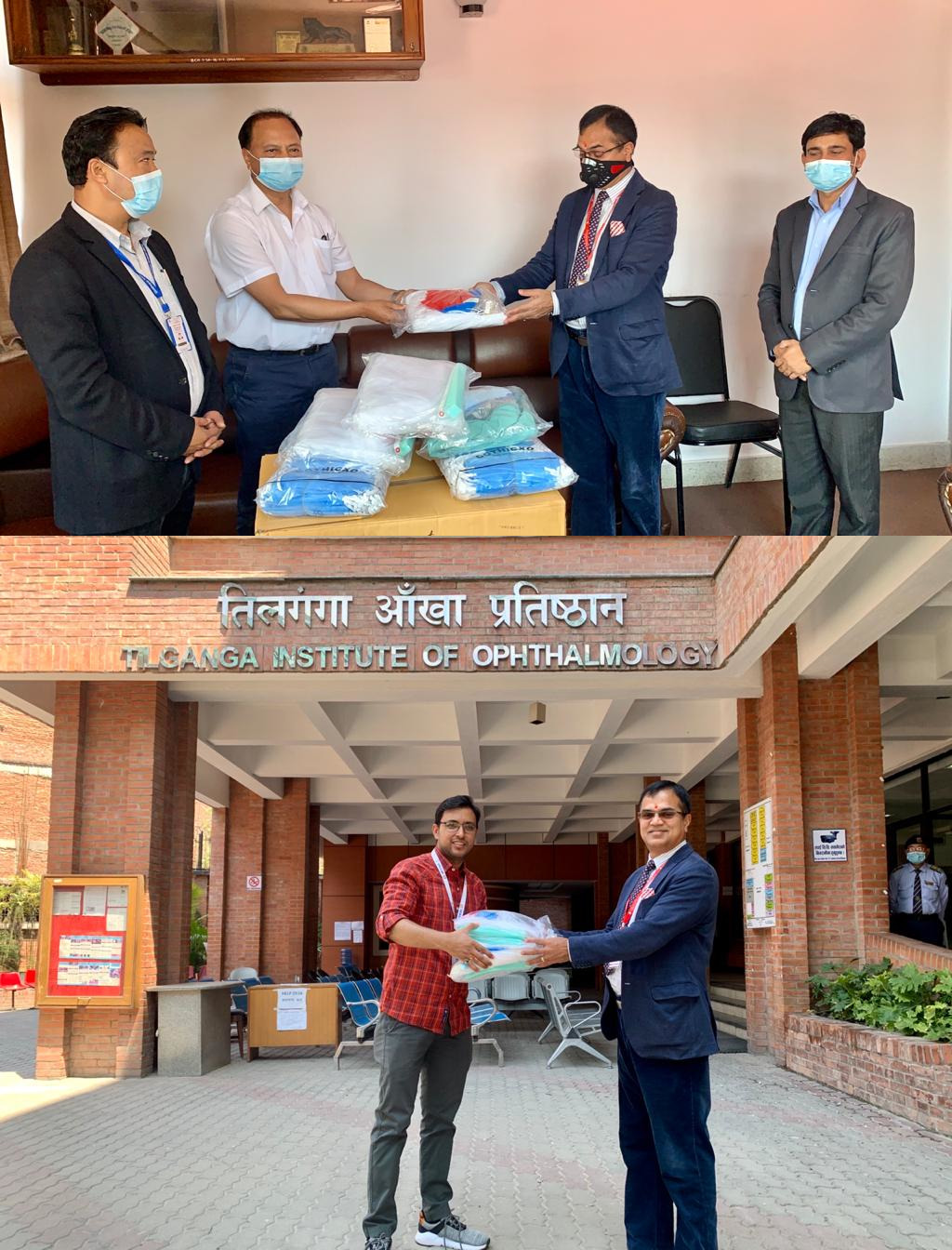 merolagani - सनराइज बैंकले दुई हस्पिटललाई पीपीई वितरण गर्यो